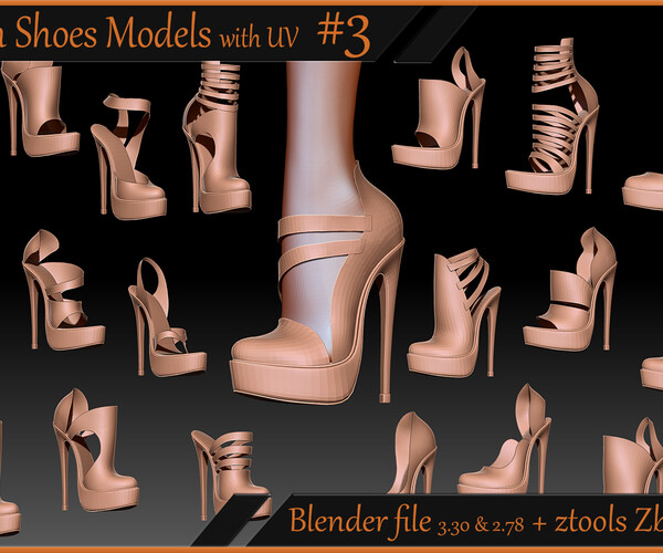 ArtStation - Base Mesh Shoes models #3 | Resources