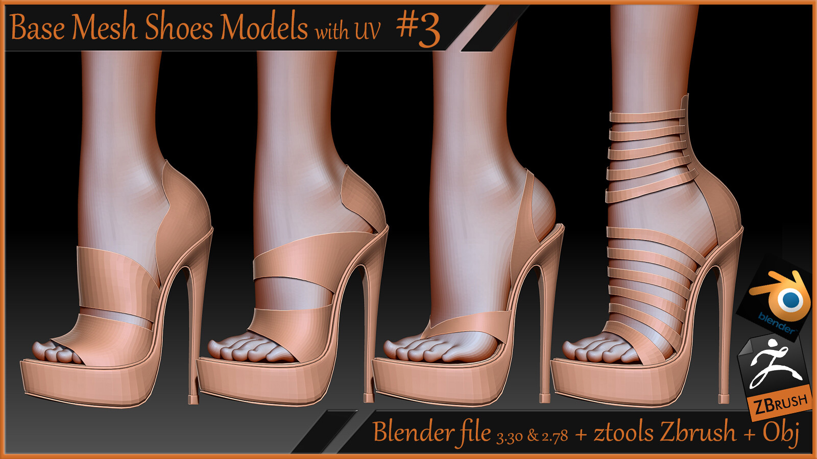 ArtStation - Base Mesh Shoes models #3 | Resources