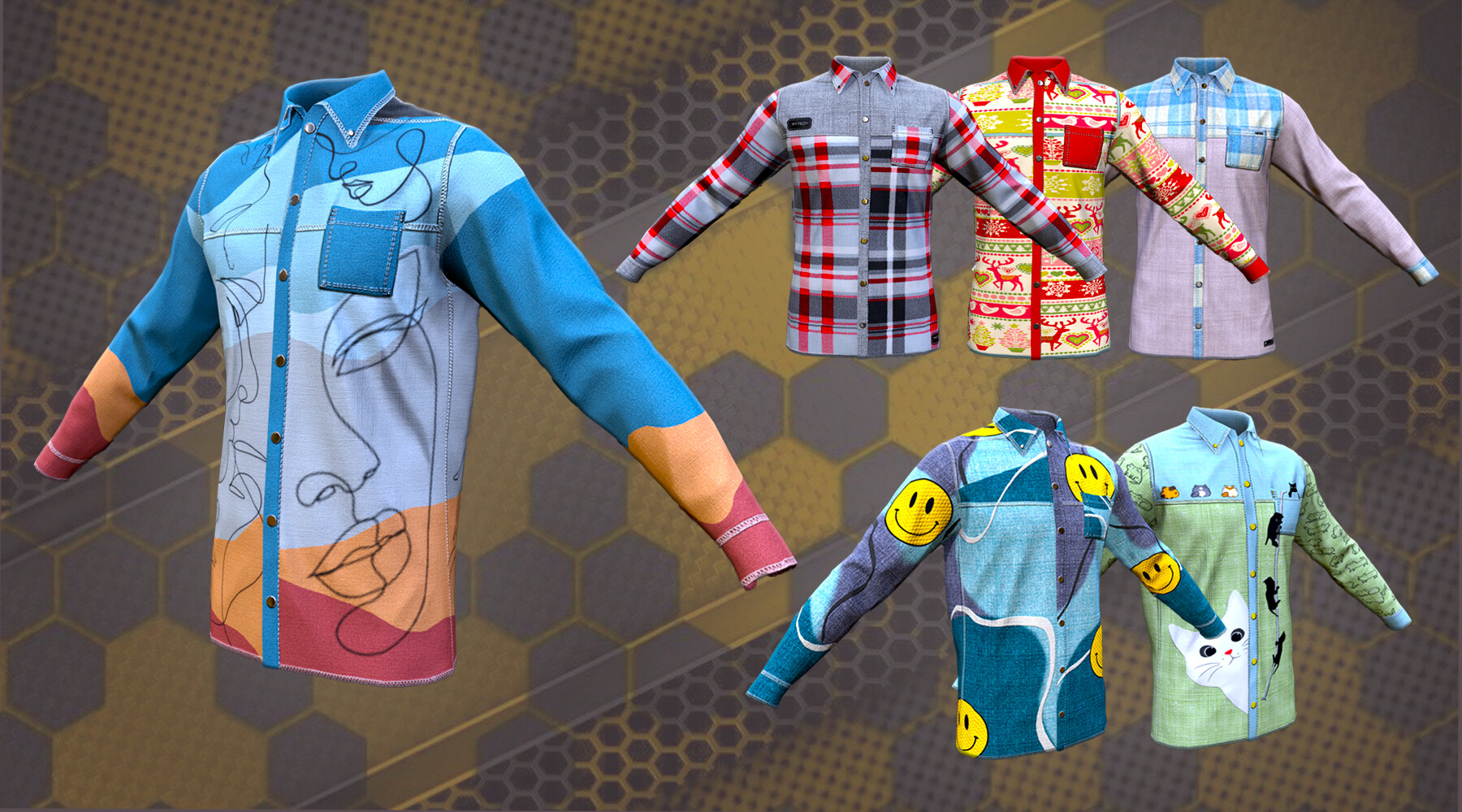 ArtStation - Shirts Pack Male | Game Assets