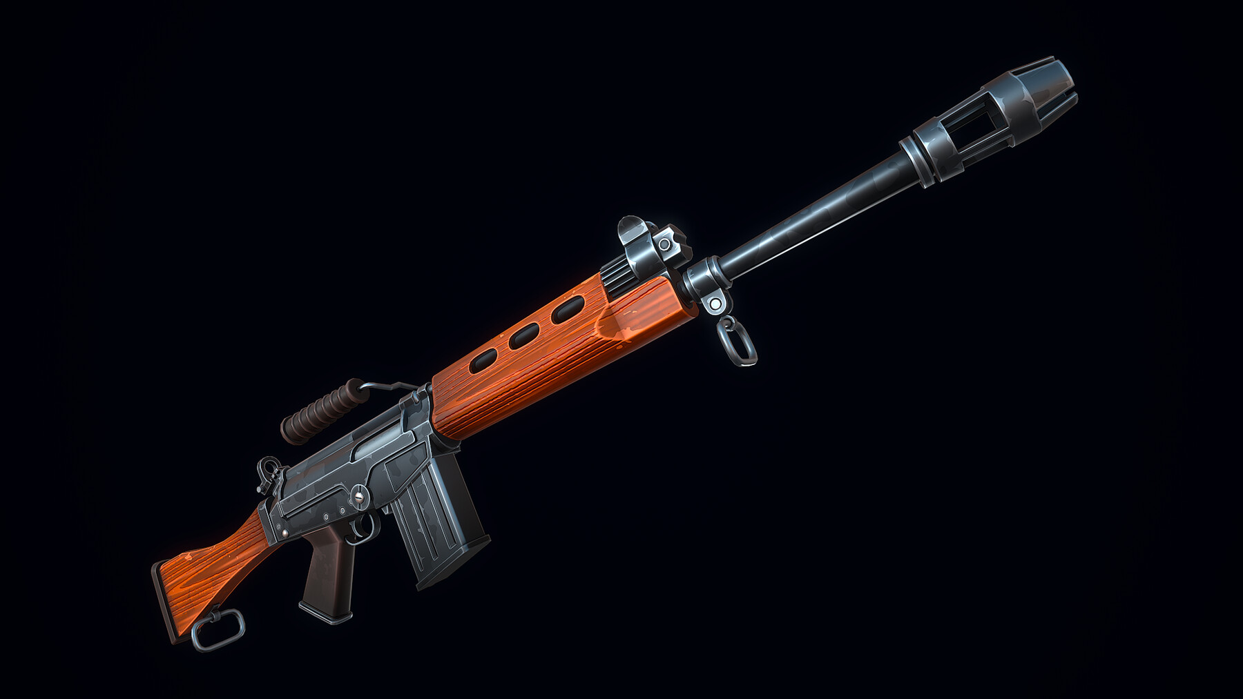 ArtStation - Stylized FN FAL rifle | Game Assets