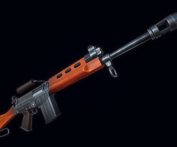 ArtStation - Stylized FN FAL rifle | Game Assets