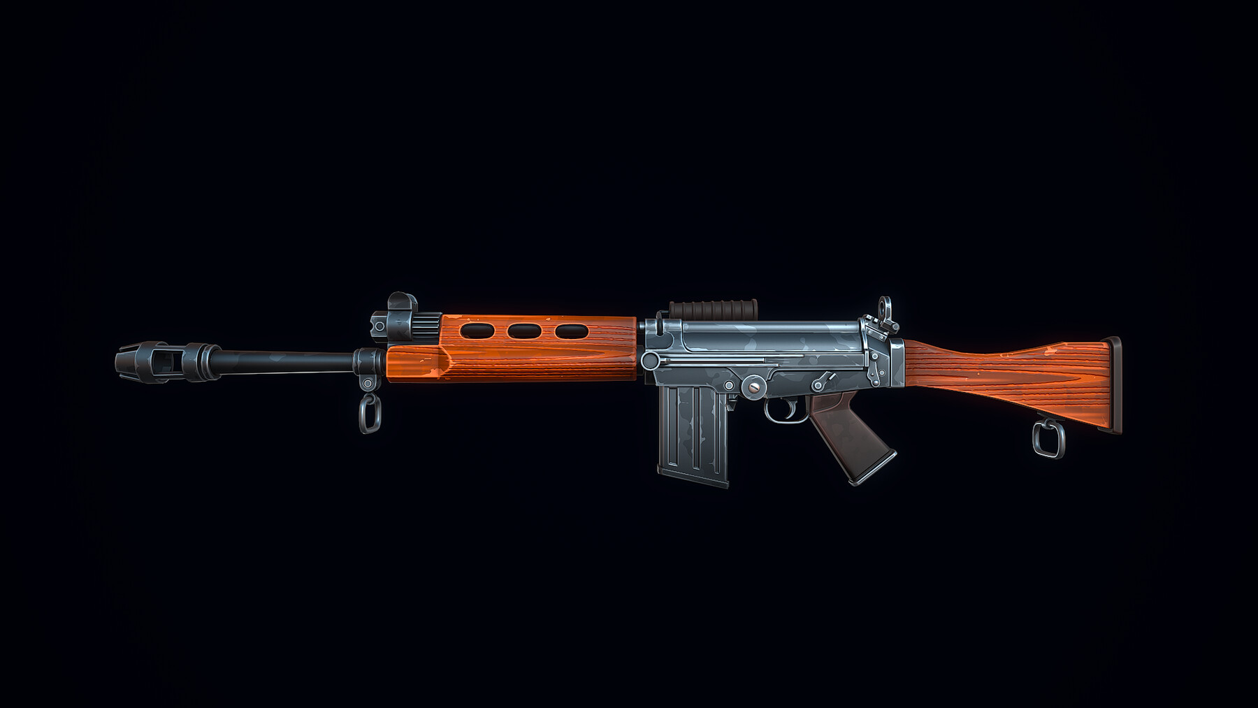 ArtStation - Stylized FN FAL rifle | Game Assets