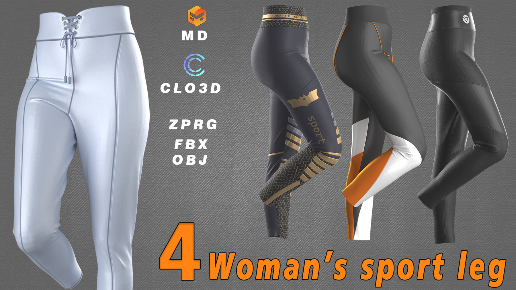 ArtStation - 4 woman's sport leg | Game Assets