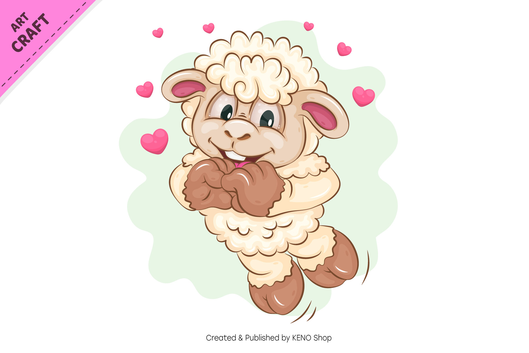 ArtStation - Cartoon Sheep in Love. Clipart. | Artworks