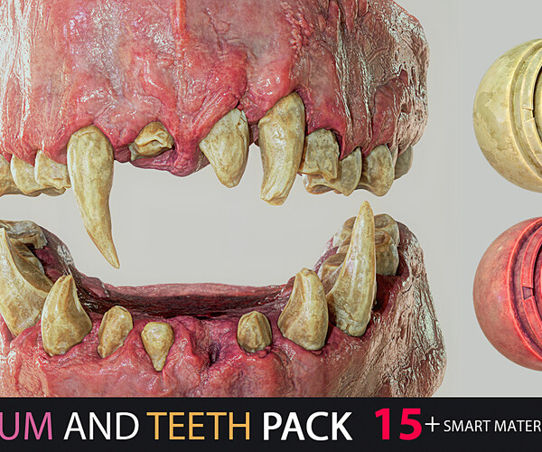ArtStation - Gum and Teeth Pack 15+ Smart Materials | Game Assets