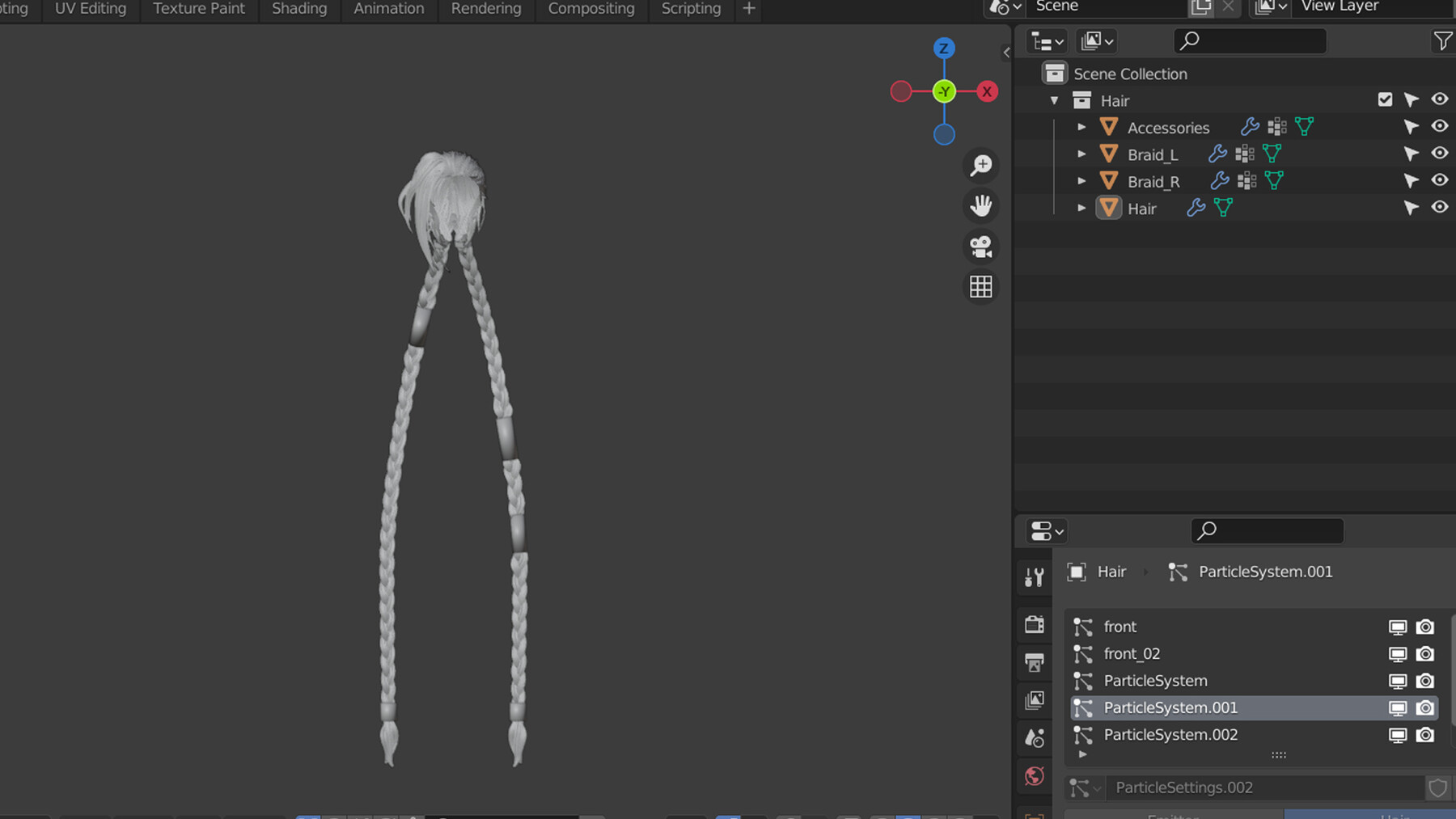 ArtStation - Blender Hair Style_Arcane Jinx Braid | Game Assets