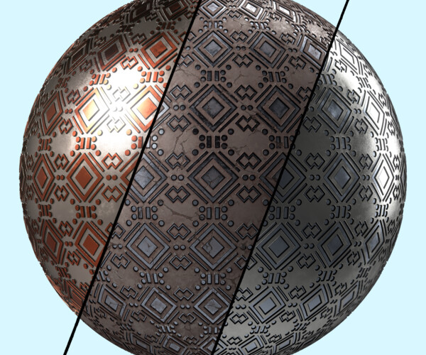 ArtStation - Metal Materials 27- Ornament Metal panels |Pbr | 4k ...