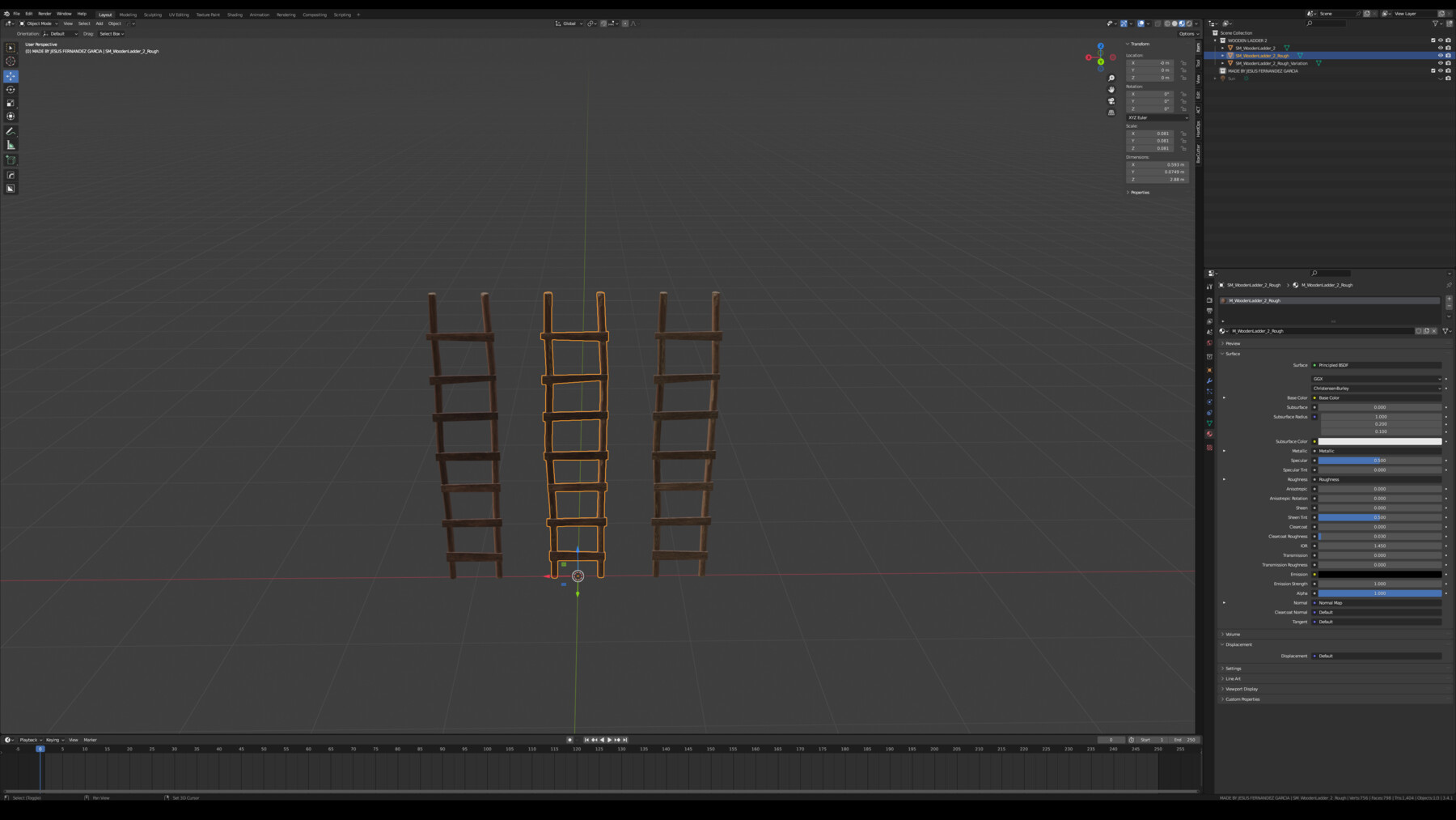 ArtStation - Wooden Ladder 2 and Variations | Game Assets