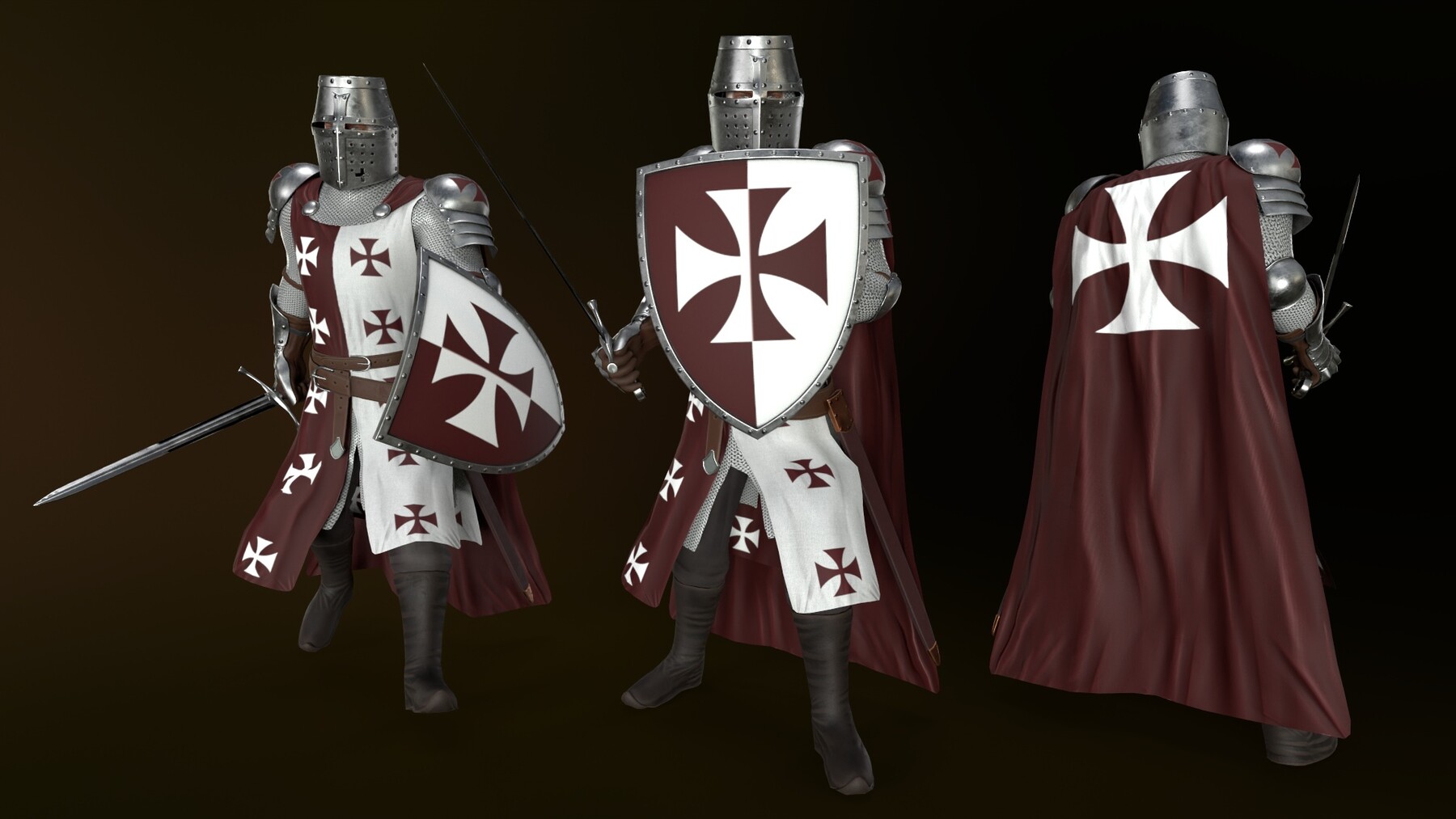 ArtStation - Low-poly model of the character Knight01 | Game Assets