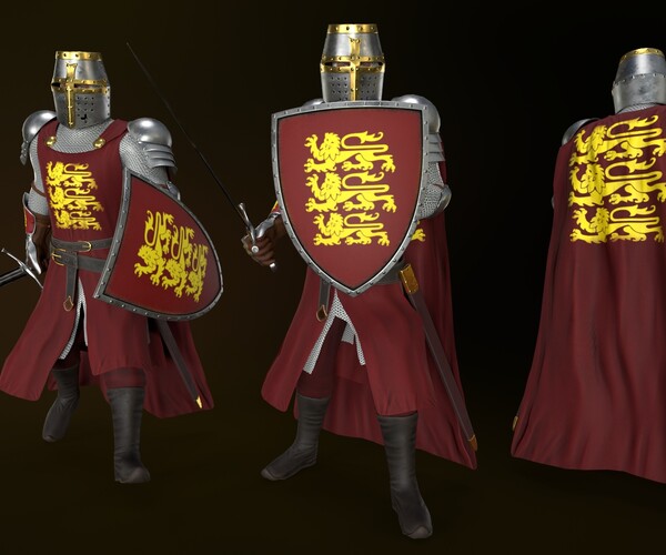 ArtStation - Low-poly model of the character Knight01 | Game Assets