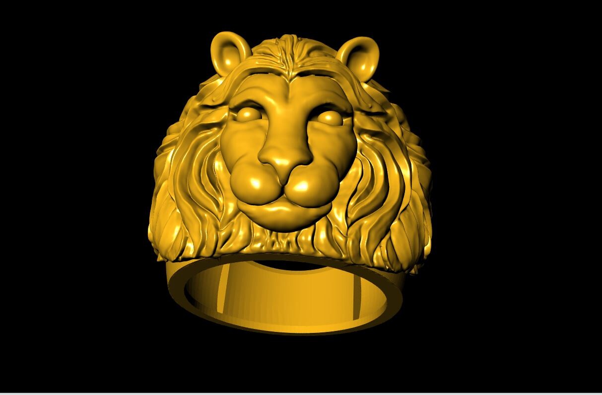ArtStation - Lion Ring | lion ring CAD file | lion ring jewelry 3D file ...
