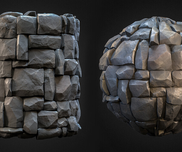 ArtStation - 8 High Quality Stylized Stone Material | Game Assets