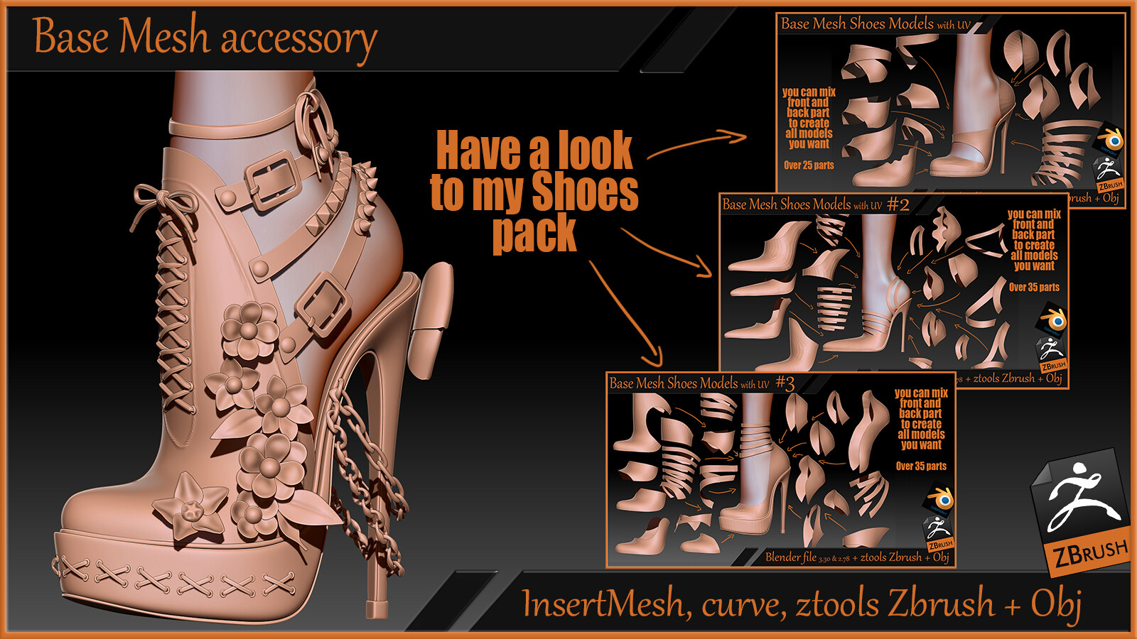 ArtStation - Base Mesh Accessory | Brushes