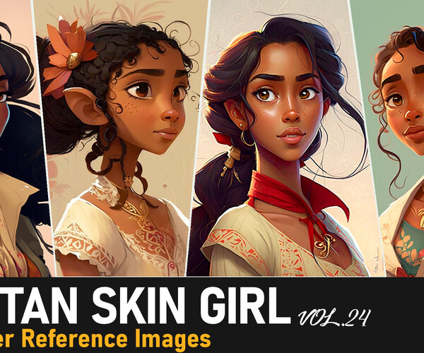 ArtStation - Tan Skin Girl VOL.24|4K Reference Images | Artworks