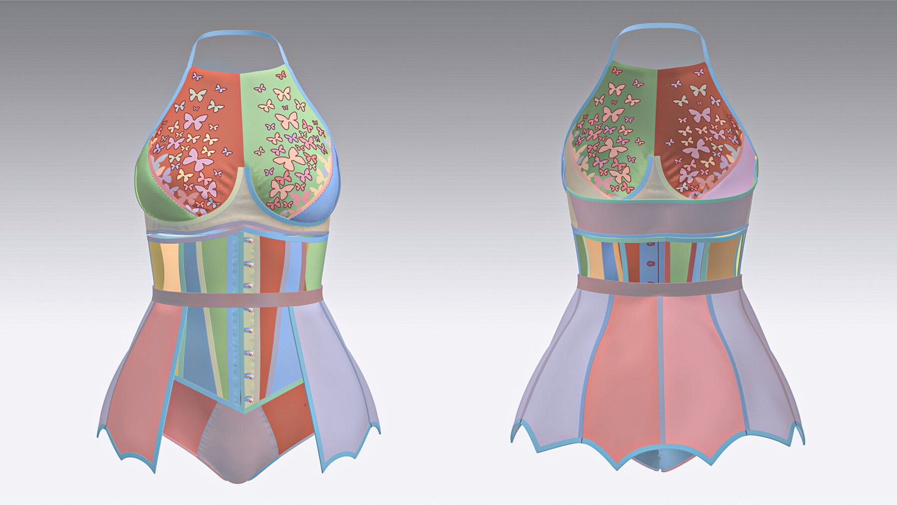 ArtStation - Female set / Marvelous Designer/Clo3D project file + OBJ ...