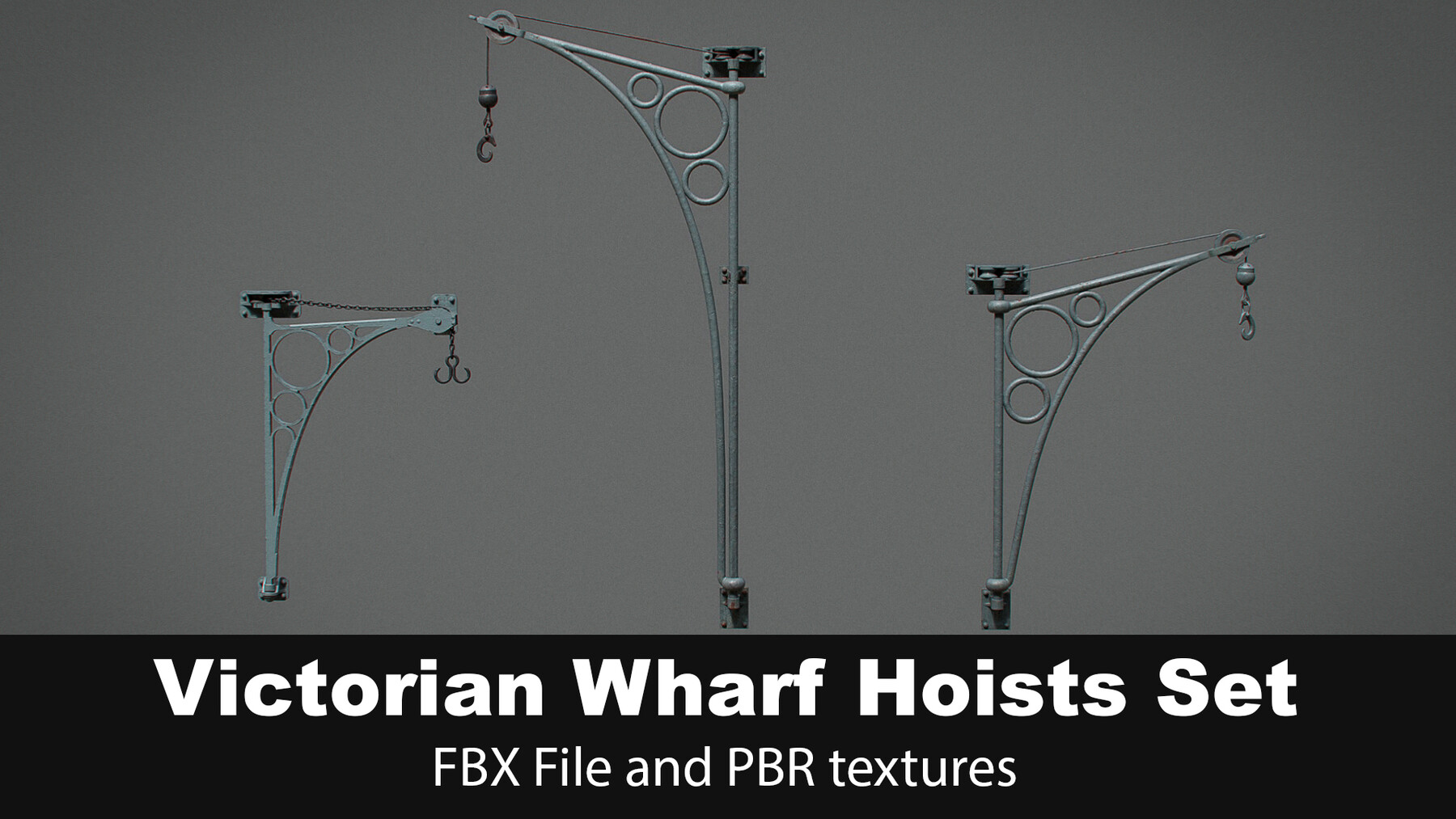 ArtStation - Victorian Wharf Wall Hoists Cranes Set | Resources