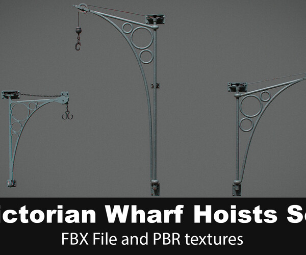 ArtStation - Victorian Wharf Wall Hoists Cranes Set | Resources
