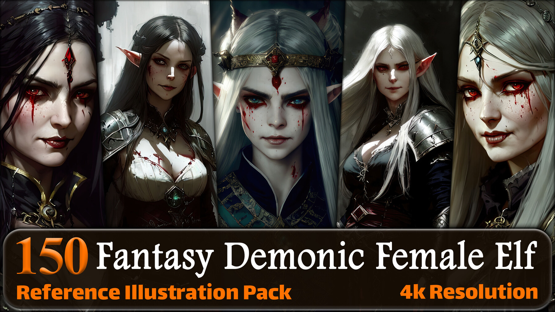 ArtStation - 150 Fantasy Demonic Female Elf Reference Pack | 4K | v.1 | Artworks