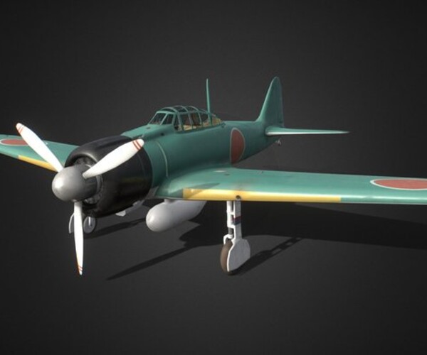 ArtStation - Mitsubishi A6m2 Zero - WW2 Japan aircraft 3D model | Resources