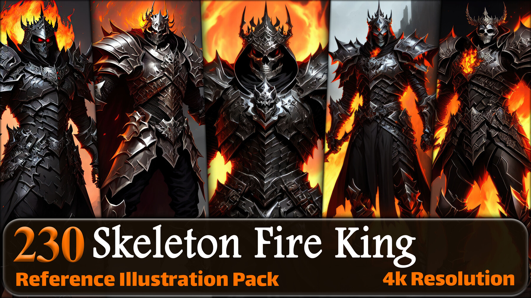 ArtStation - 230 Skeleton Fire King Reference Pack | 4K | v.3 | Artworks
