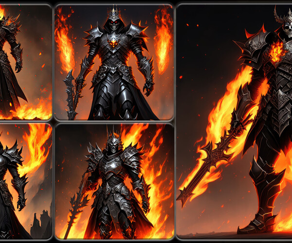 ArtStation - 230 Skeleton Fire King Reference Pack | 4K | v.3 | Artworks