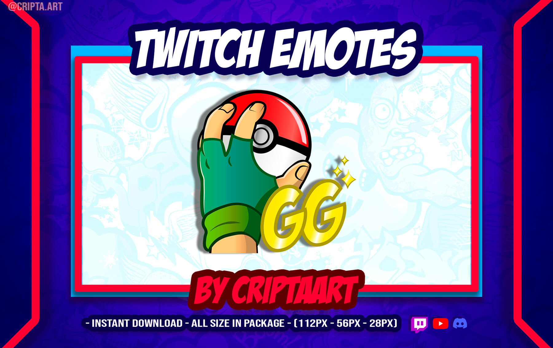 ArtStation - Twitch Emote / GG Emote / Anime Emote / Pokeball / Emote ...