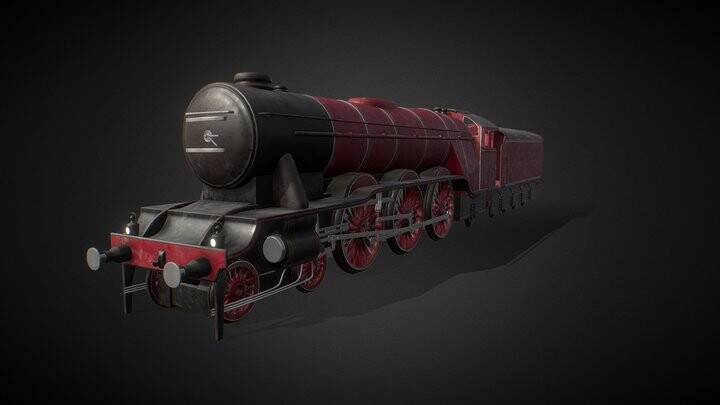 ArtStation - Steam lokomotive - Flying Scotsman , 3d model | Game Assets
