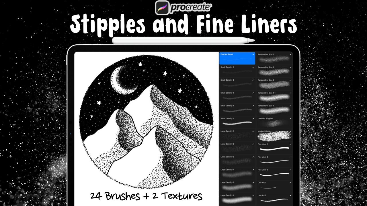 ArtStation - Fine Liner and Stippling Brushes for Procreate | Brushes