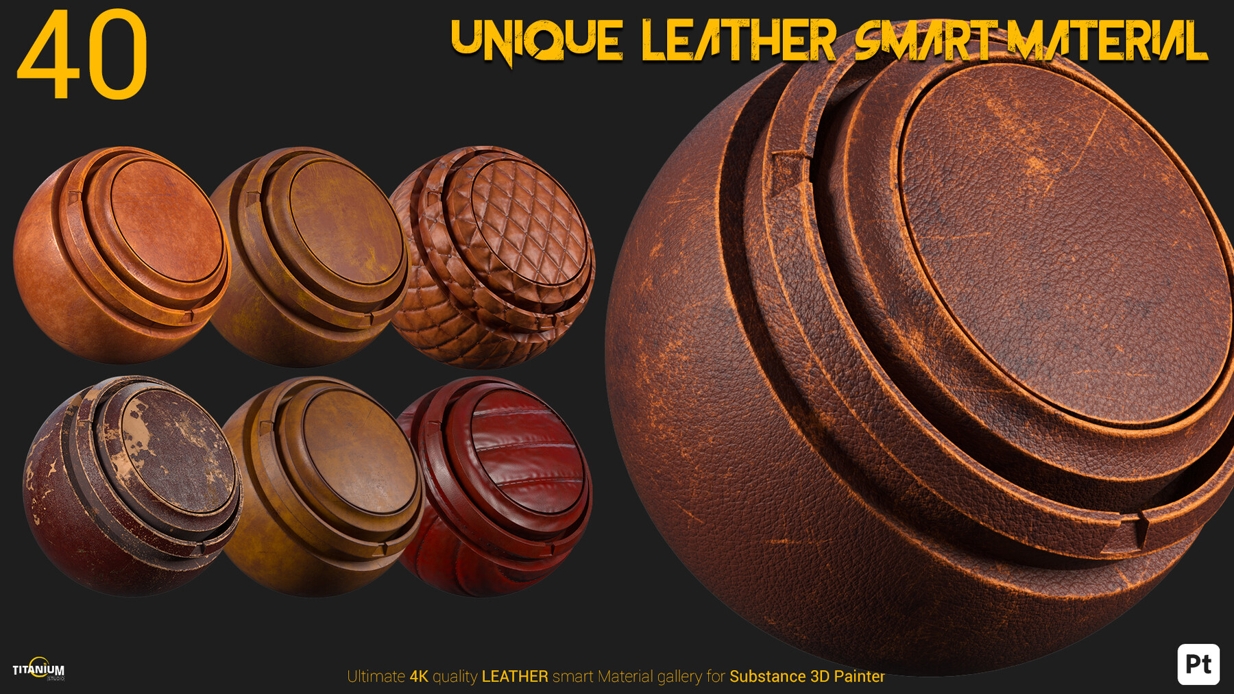 ArtStation - 40 Ultimate Leather Smart Material | Game Assets