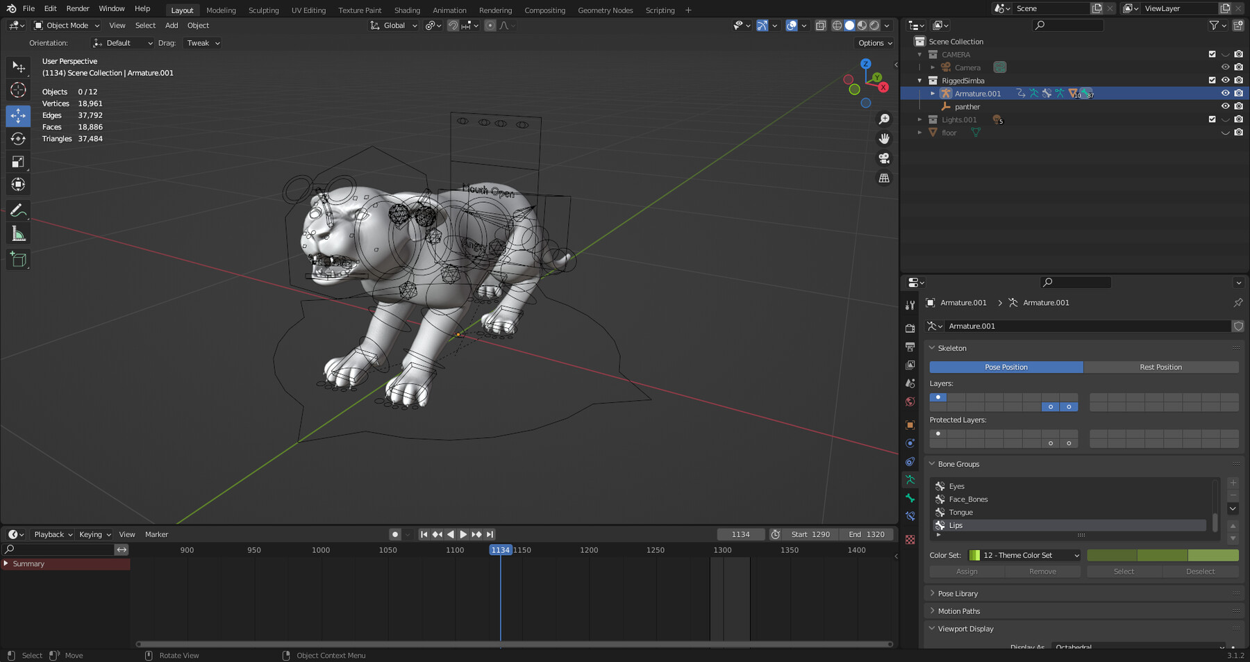ArtStation - Fur White Tiger Cub Rigged and Animated in Blender | Game Assets