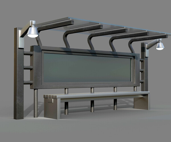 ArtStation - 12 Bus Stop Base Mesh with UVs and Textures Vol 1 | Game ...