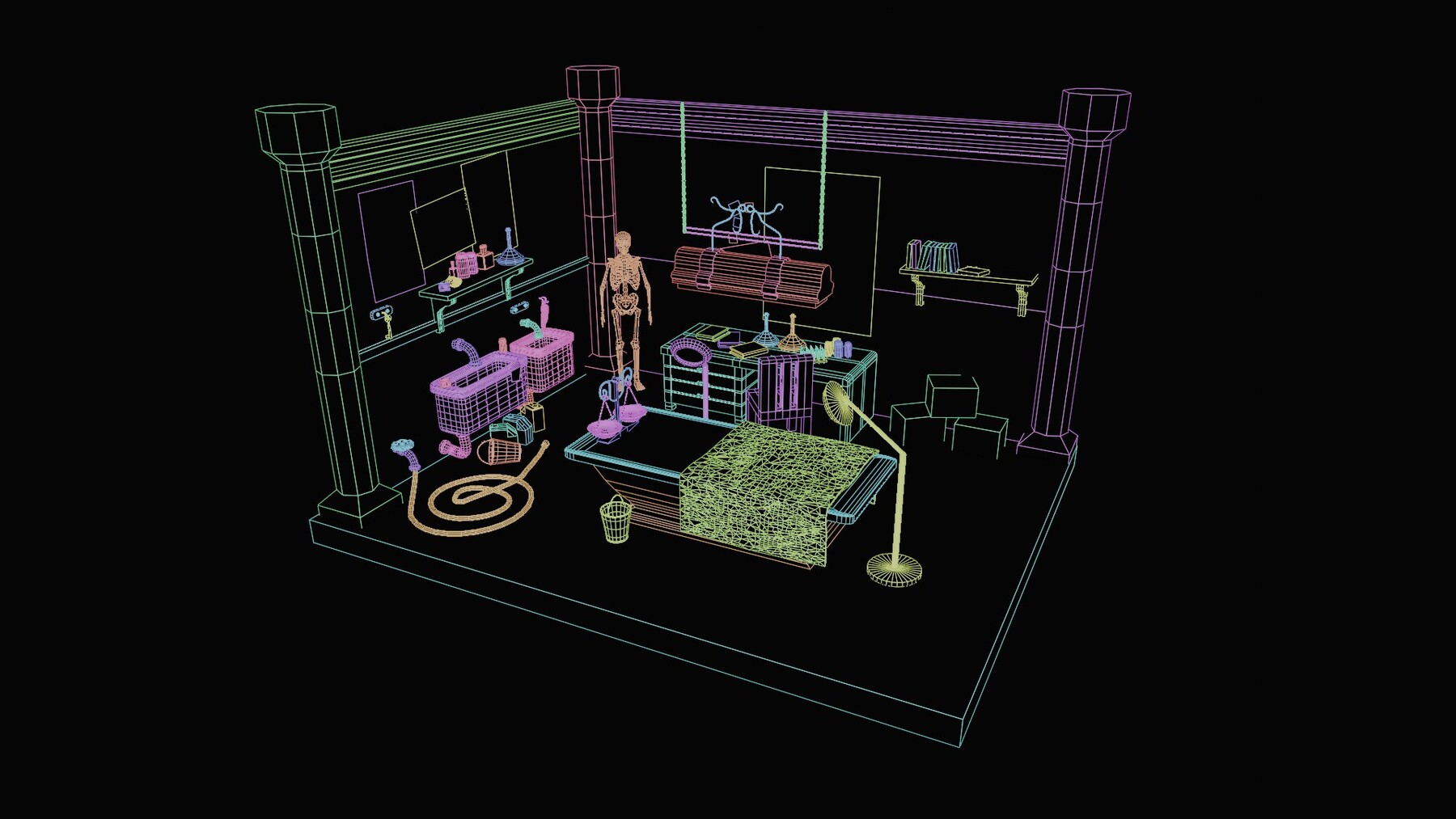 ArtStation - Isometric postmortem Blender 3D scene - inspired from Classic Game Black Mirror ...