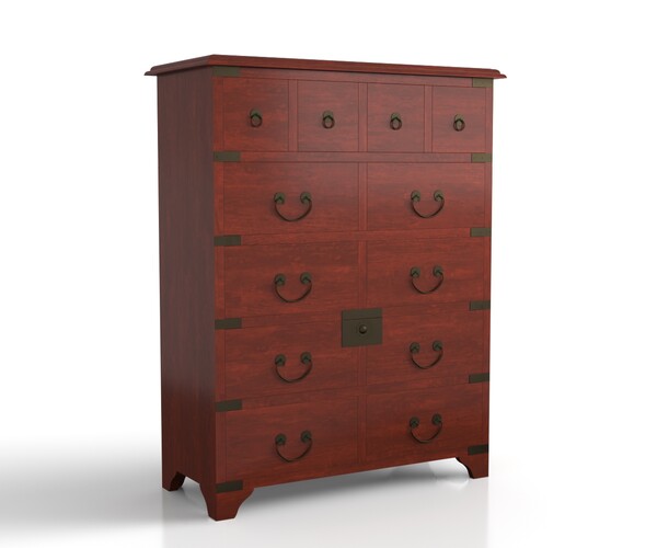 ArtStation - Korean Vintage Tansu-Style Dresser | Resources