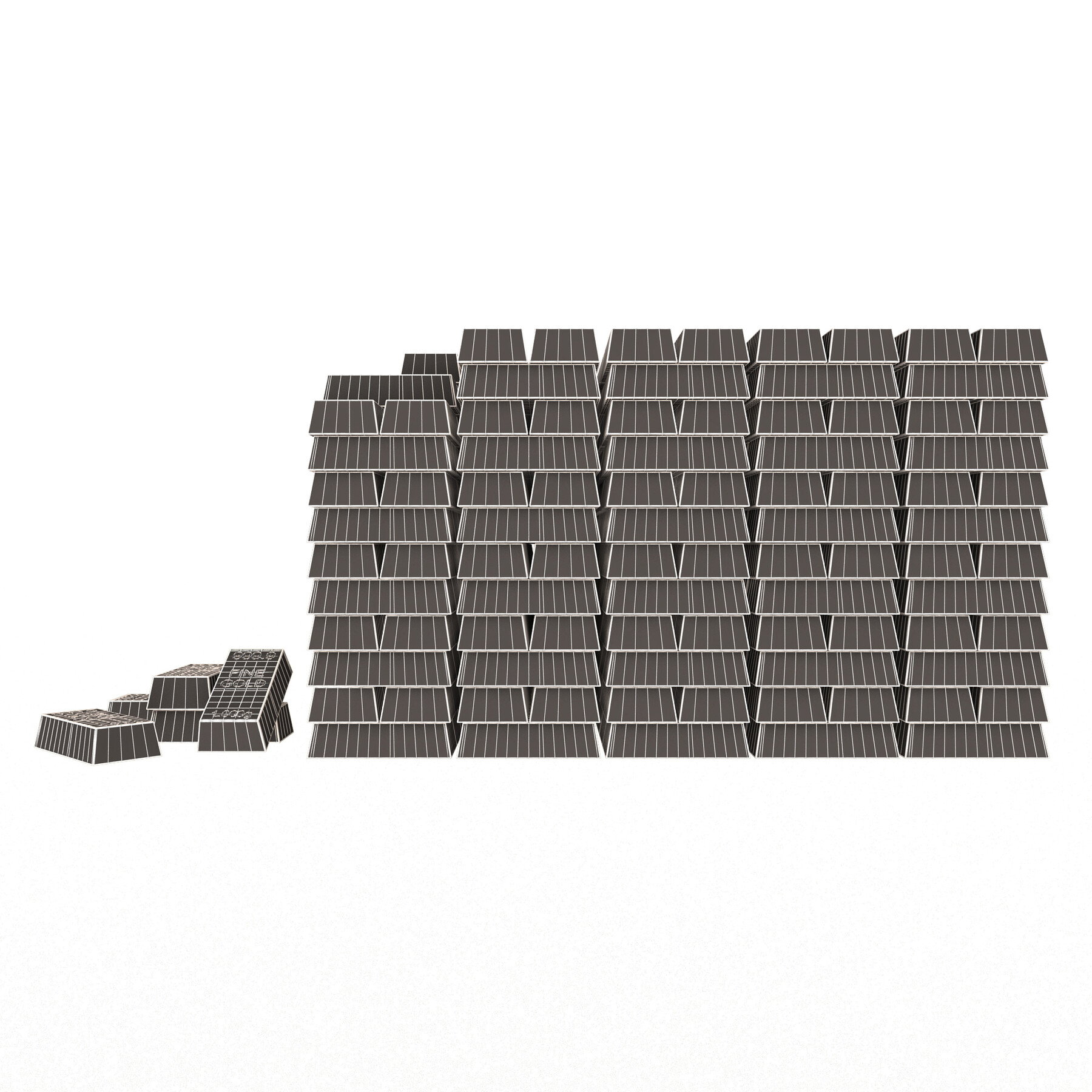 ArtStation - Gold Bars Big Stack 02 | Resources