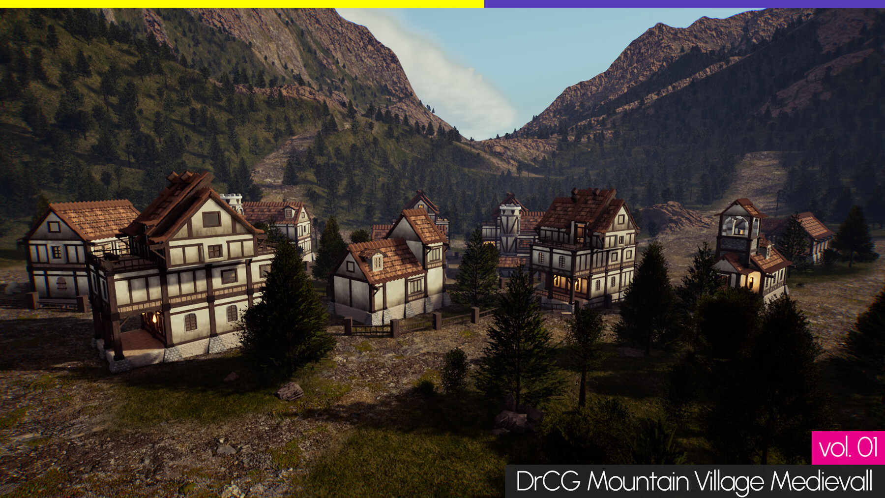 ArtStation - Mountain Village Medieval (Modular Low Poly Assets ...