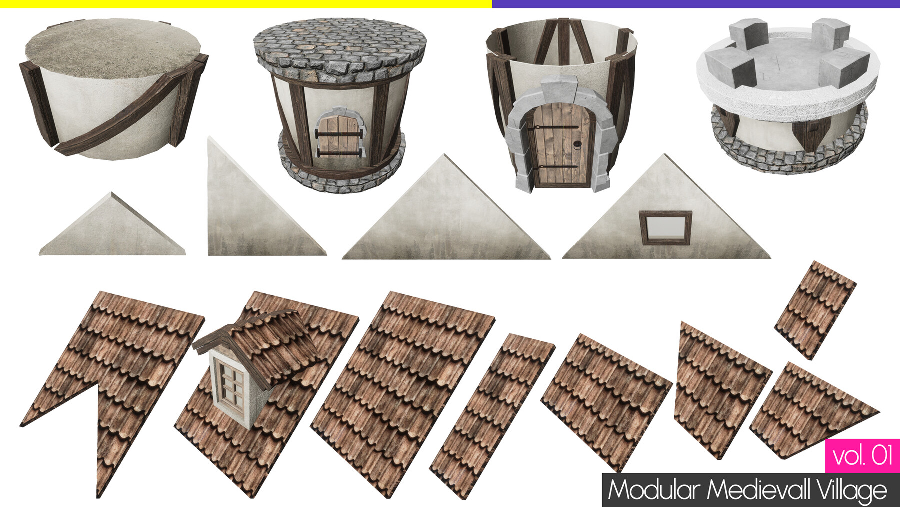 ArtStation - Mountain Village Medieval (Modular Low Poly Assets ...