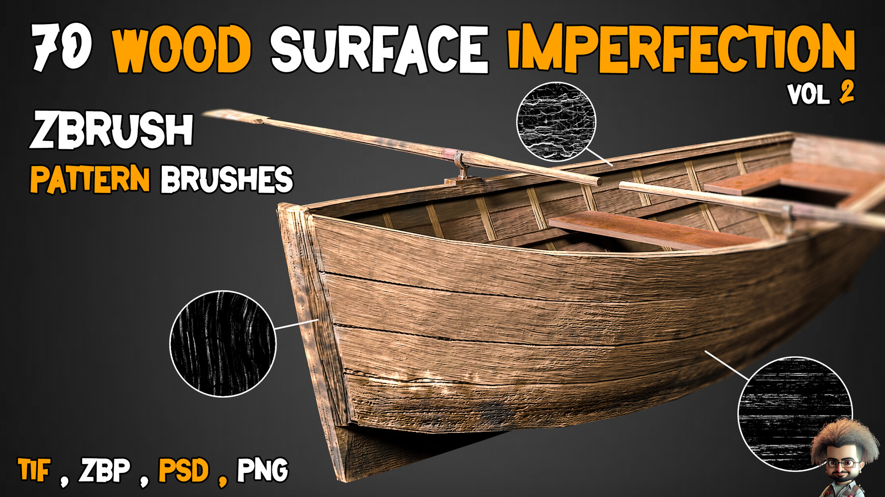 ArtStation - 70 Wood Surface Imperfection + Zbrush Pattern Brushes ...