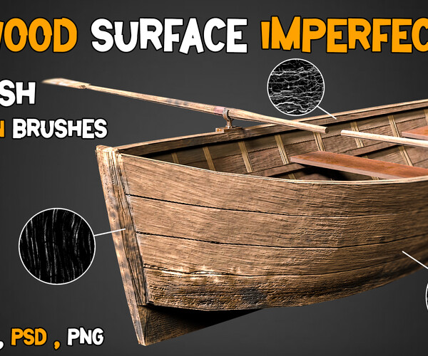 ArtStation - 70 Wood Surface Imperfection + Zbrush Pattern Brushes ...