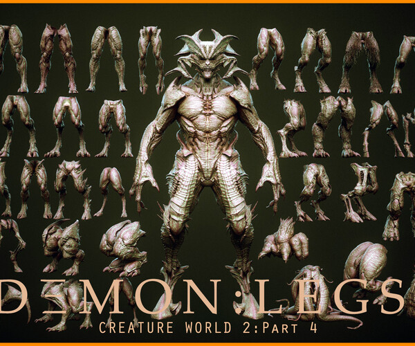 ArtStation - DEMON part 4: 40 Legs with Blendshapes | Brushes