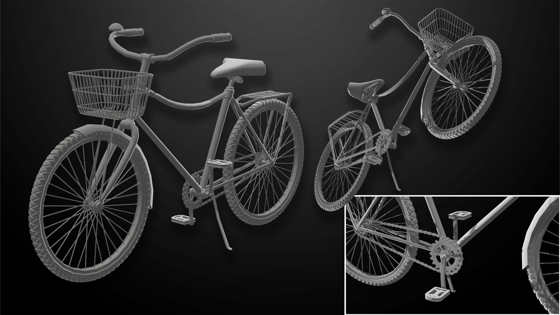 Artstation Assetshighpoly Biycle Game Assets