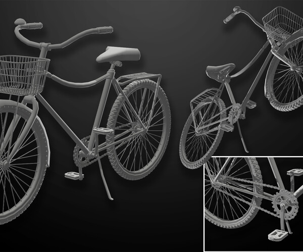 Artstation Assetshighpoly Biycle Game Assets