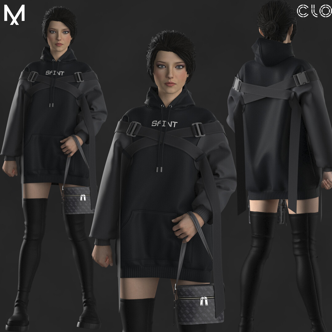 ArtStation - Urban Outfit Female OBJ mtl FBX ZPRJ | Game Assets