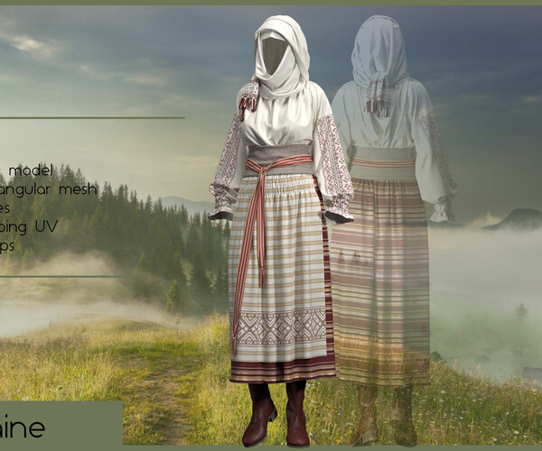 ArtStation - UKRANIAN COSTUME (complete outfit made in Clo3D/Marvelous ...