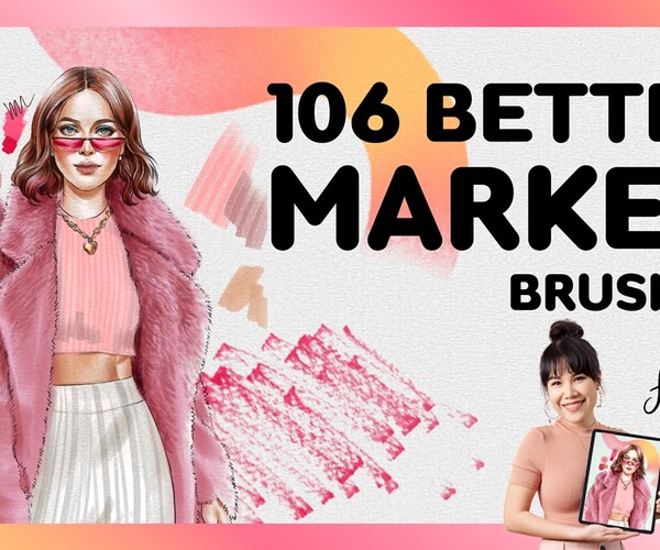 ArtStation - Procreate Copic Marker | 106 Better Marker Brushes | Brushes