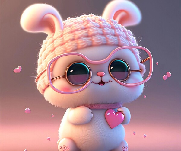 ArtStation - cute pink bunny | Artworks