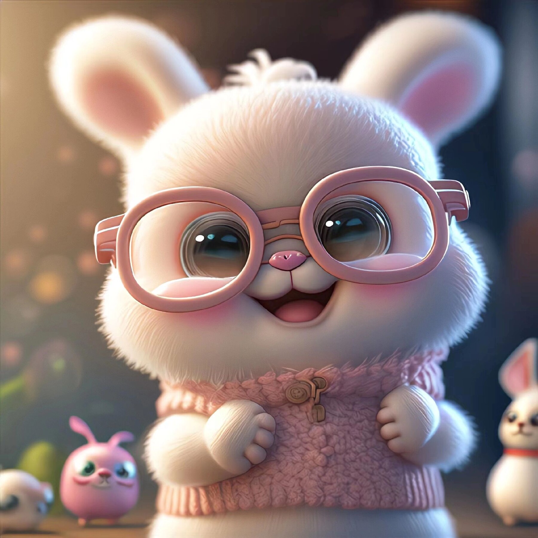 ArtStation - cute pink bunny | Artworks