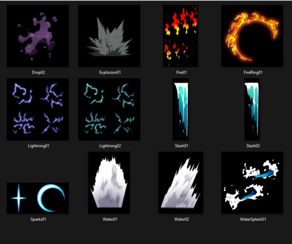 ArtStation - Anime Sprite Sheet Effects Texture Pack for 2D & 3D Games ...