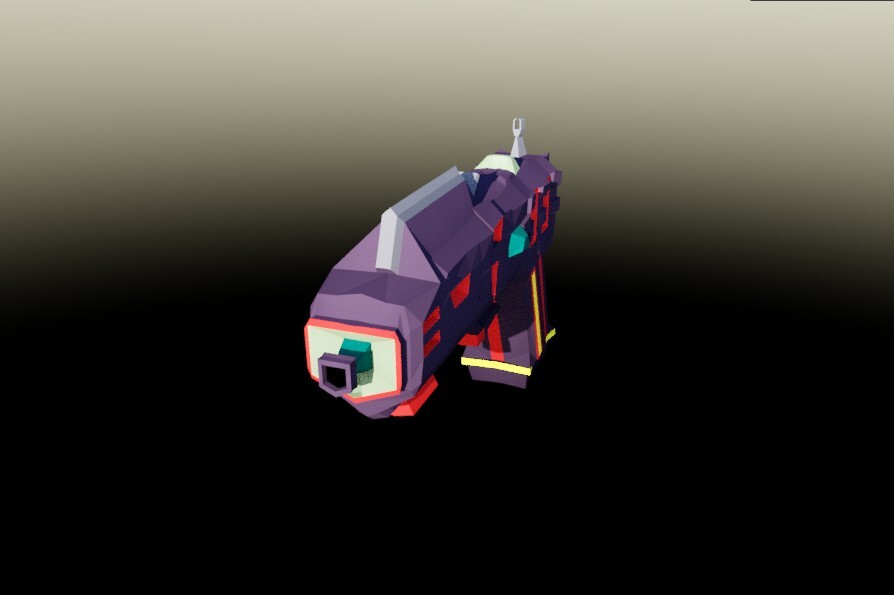 ArtStation - Low-Poly Stylized Cyberpunk Pistol | Game Assets