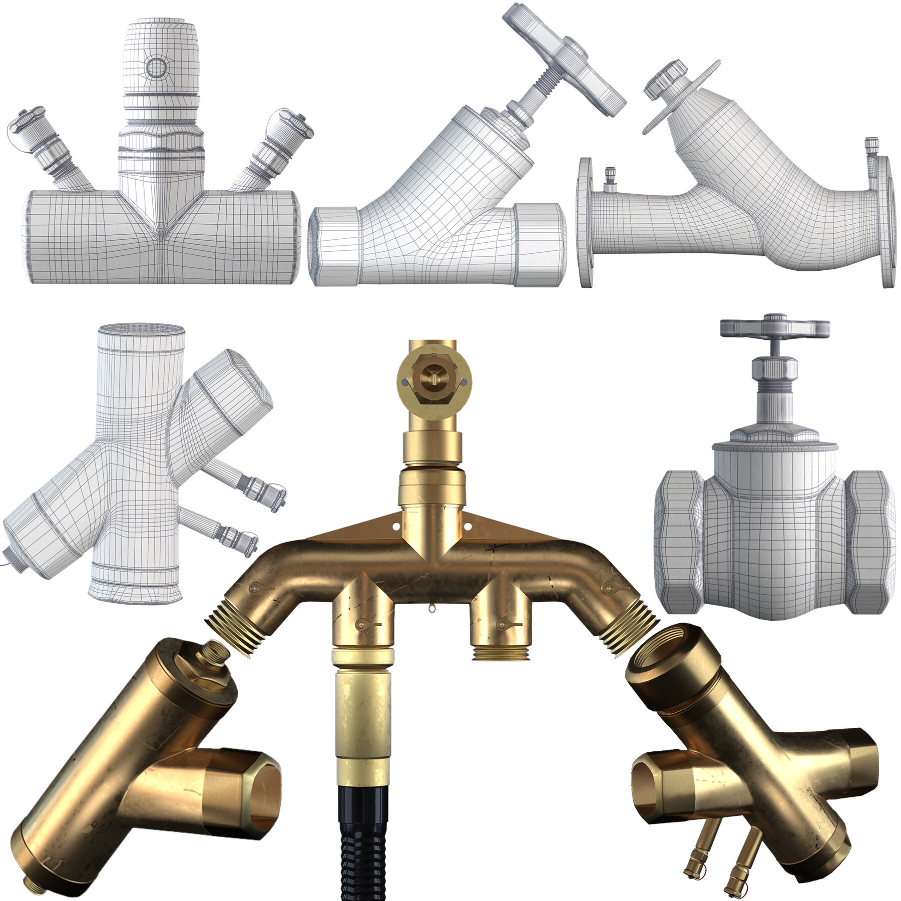 ArtStation - collection of types valves and fittings | Resources