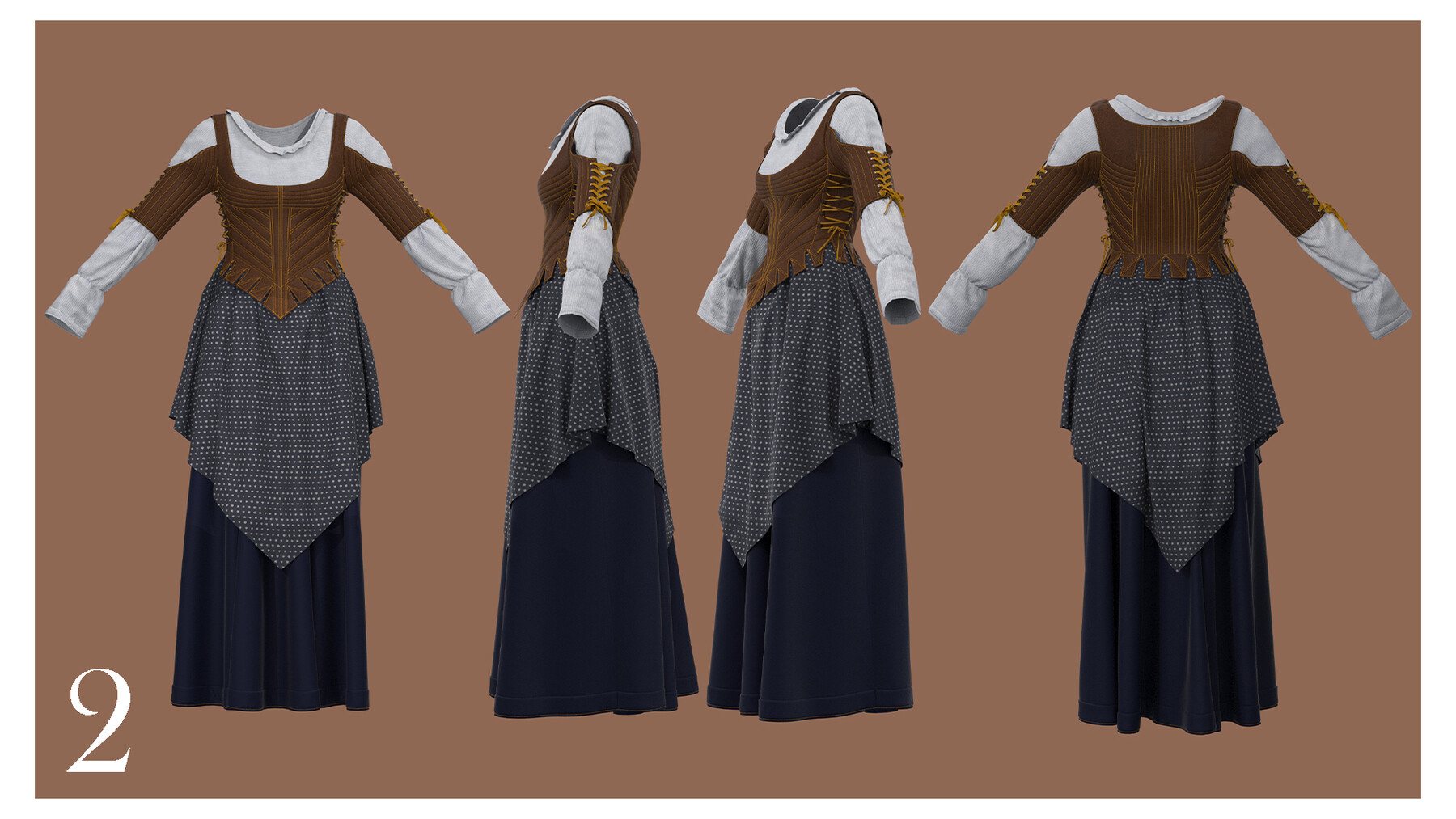 ArtStation - Medieval dresses. Women's outfit. | Resources